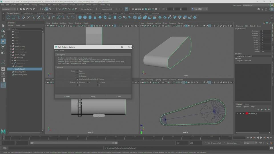 【Maya】モデリング：チェーン | CGWORLD ONLINE ACADEMY