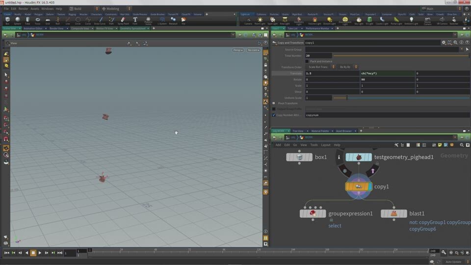 第8回：SOP基礎編（4）～Copy and Transformノードを使ってジオメトリを複製してみよう！～ | CGWORLD ONLINE ACADEMY