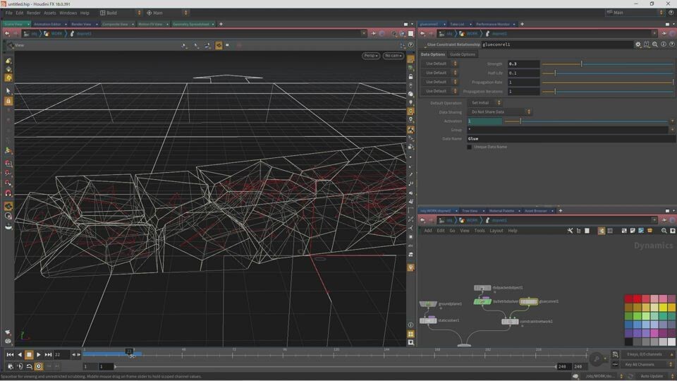 第102回：Houdini中級編（19） ～リジッドボディのコンストレイン～ | CGWORLD ONLINE ACADEMY