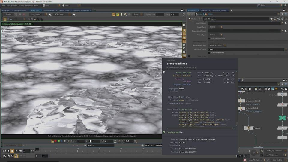 第99回：Houdini中級編（16） ～地面の破壊エフェクト（3）～ | CGWORLD ONLINE ACADEMY