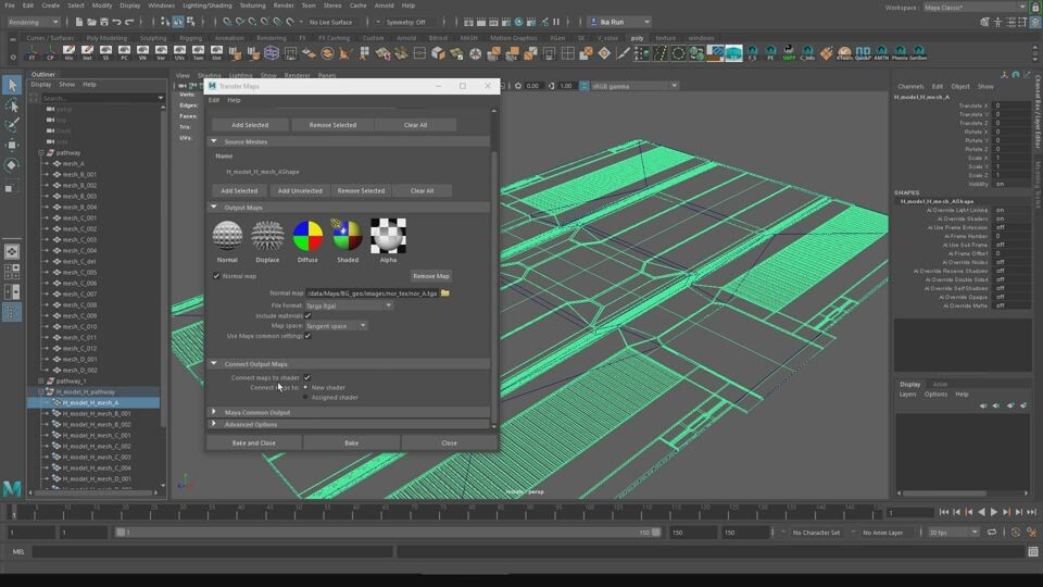 【Maya】ノーマルマップ作成（ベイク）について | CGWORLD ONLINE ACADEMY